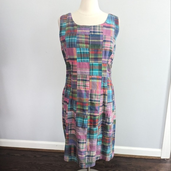 Vintage | Dresses | Vintage Sarah Chapman Plaid Madras Print Patchwork ...